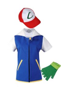 wotogold anime trainer costume hoodie cosplay jacket gloves hat sets blue xx-large