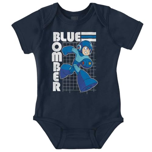 Brisco Brands Mega Man Video Game Blue Bomber Baby Romper Boys or Girls