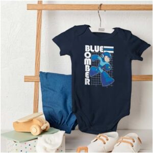 Brisco Brands Mega Man Video Game Blue Bomber Baby Romper Boys or Girls