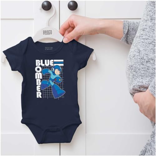 Brisco Brands Mega Man Video Game Blue Bomber Baby Romper Boys or Girls