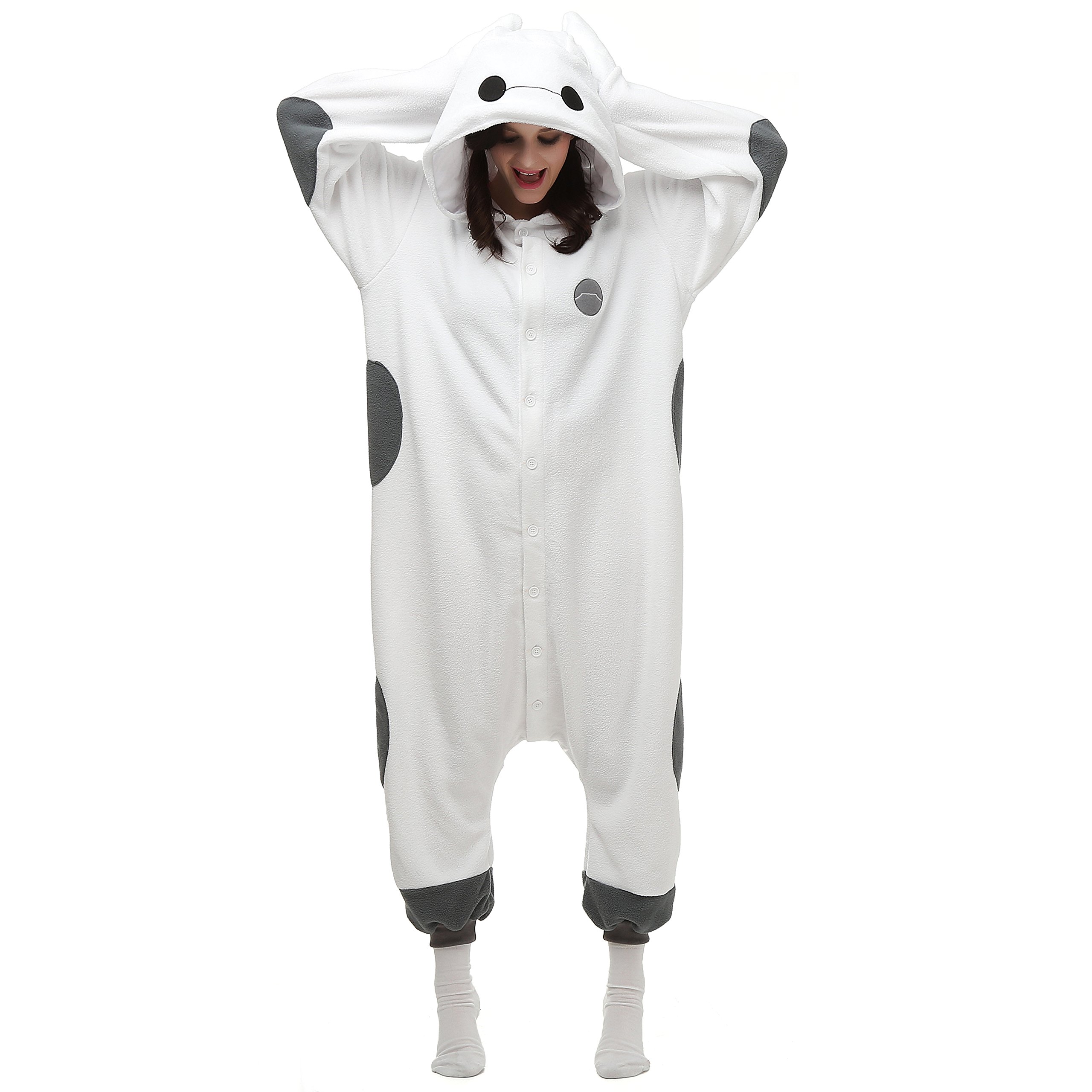 VU ROUL Unisex Adults Costumes Baymax Onesie Pajamas UK Small White