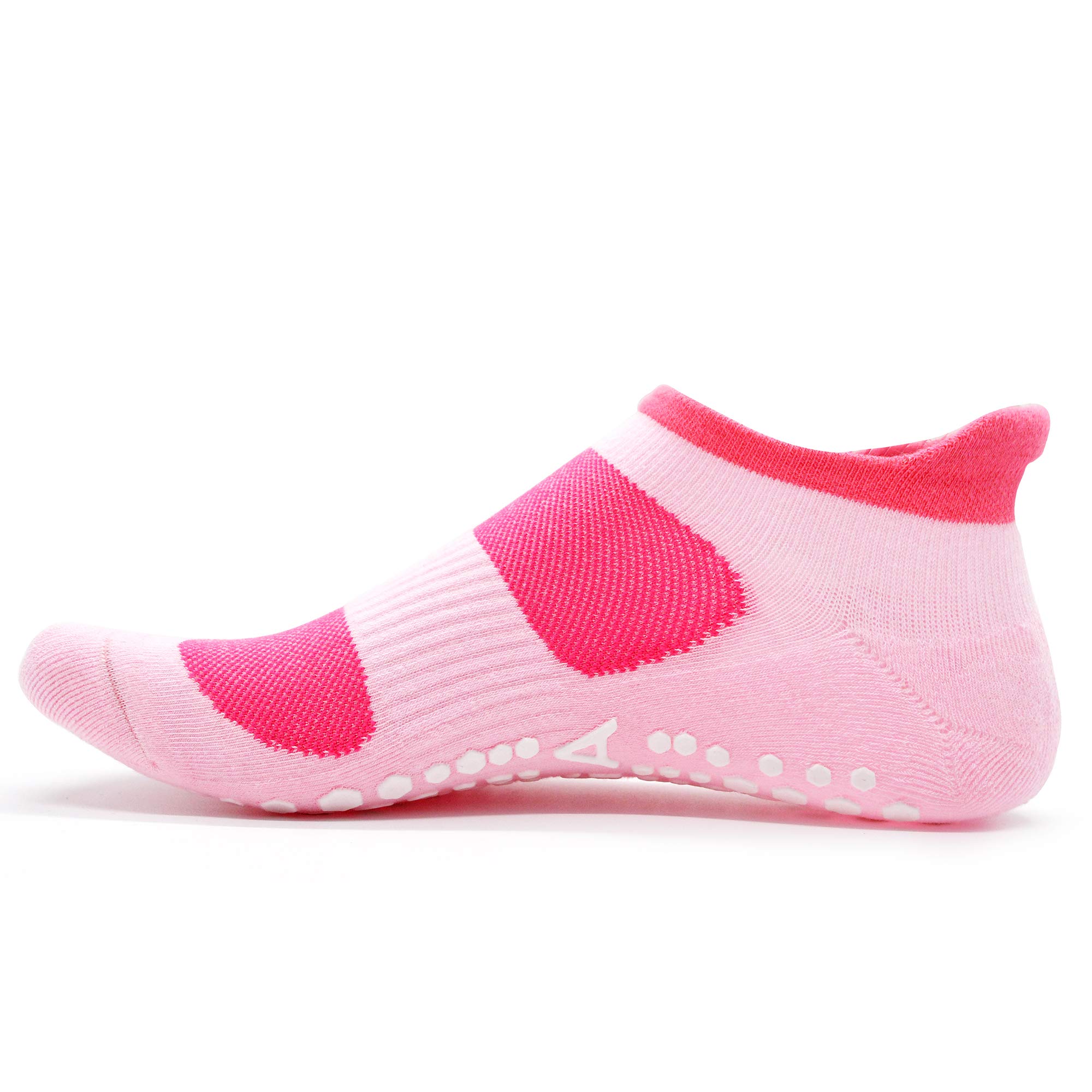 Busy Socks Trampoline Yoga Grip Socks for Women Non Slip, Pilates Althletic Moisture Wicking Slipper Socks for Kickboxing,2 Pairs,Pink