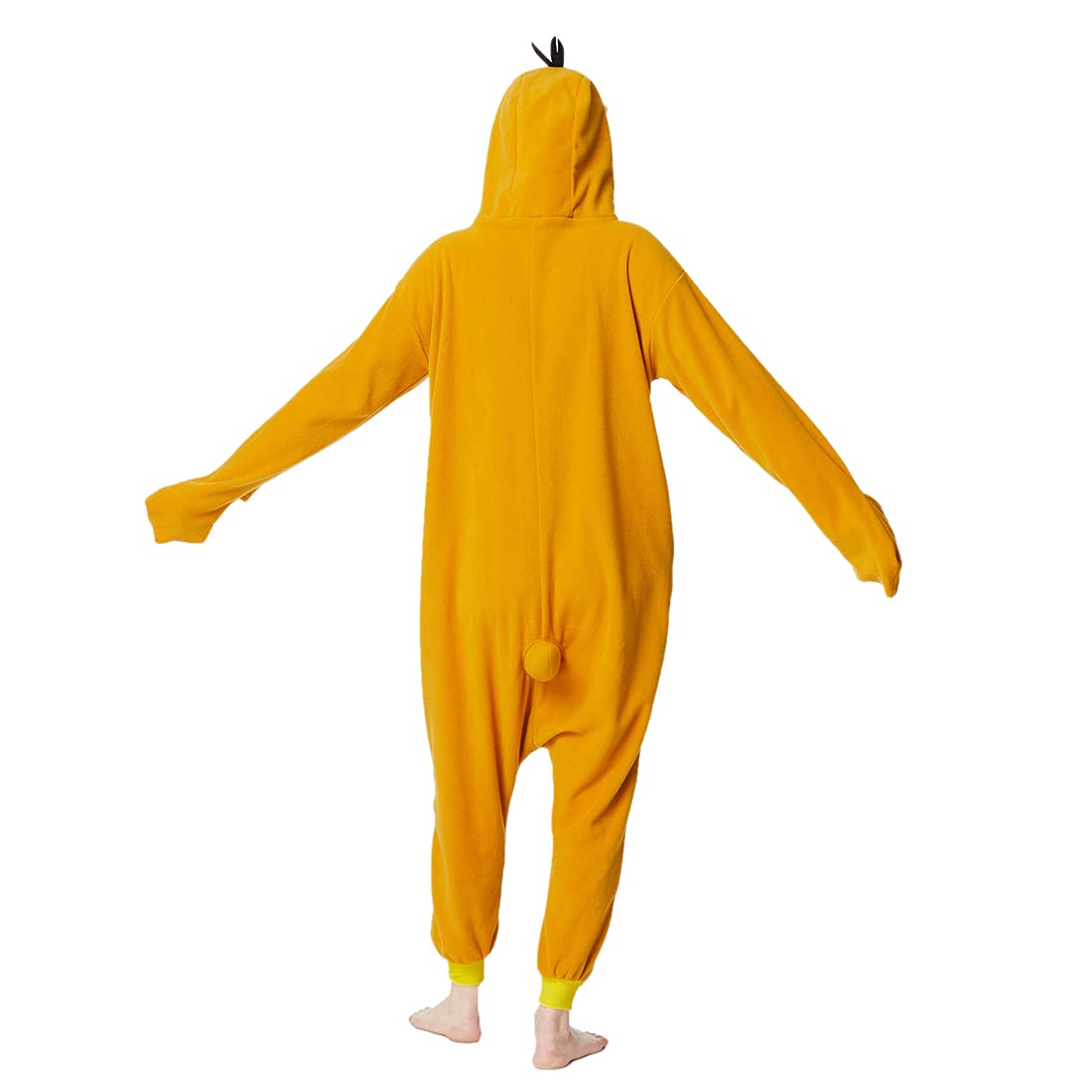 OGU' DEAL Psyduck Onesie Pajamas Yellow Duck Halloween Animal Cosplay Costumes One-Piece Jumpsuits for Men Women, Zipper Closure (Large)