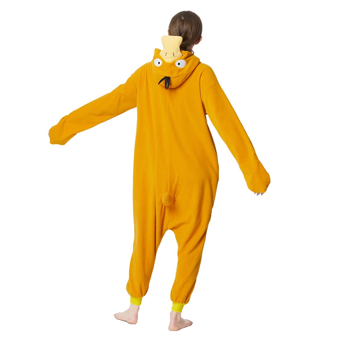 OGU' DEAL Psyduck Onesie Pajamas Yellow Duck Halloween Animal Cosplay Costumes One-Piece Jumpsuits for Men Women, Zipper Closure (Large)