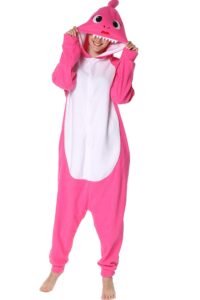 markest onesie unisex adult pajamas animal rose red shark cosplay costume sleepwear,m