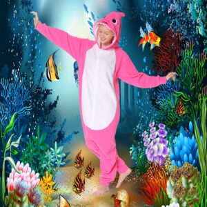 Markest Onesie Unisex Adult Pajamas Animal Rose Red Shark Cosplay Costume Sleepwear,M