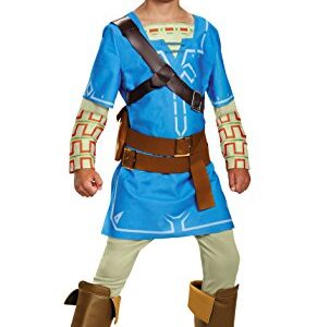 Link Breath Of The Wild Deluxe Costume, Blue, Large (10-12)