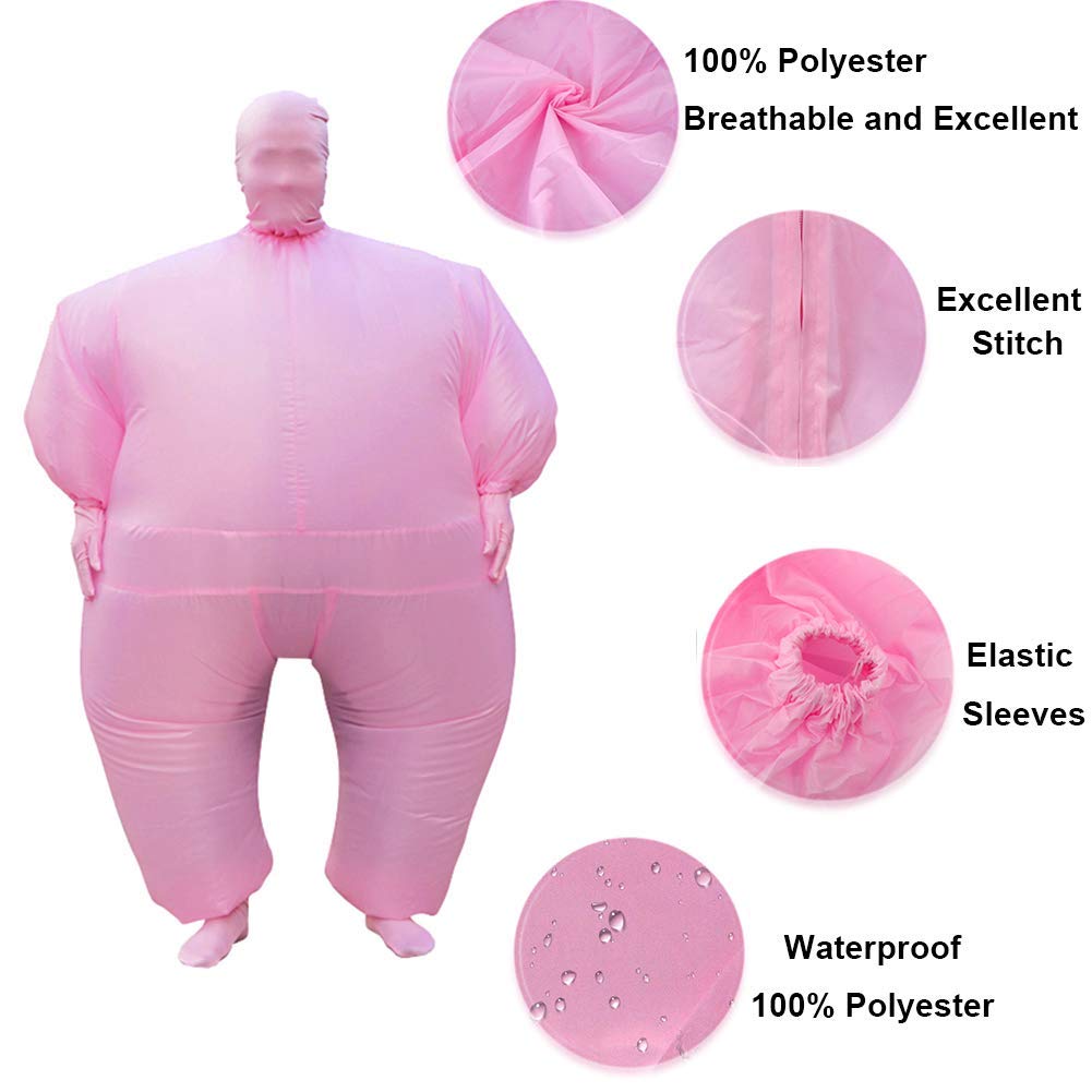 RHYTHMARTS Pink Inflatable Costume Chub Costume Inflatable Full Body Suit Blow up Costume for Adult