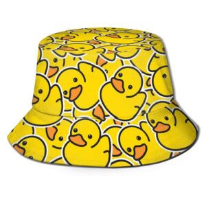 rubber duck pattern bucket hats fashion sun cap packable outdoor fisherman hat for women and men