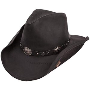 stetson men's roxbury shapeable leather cowboy western hat, black, small