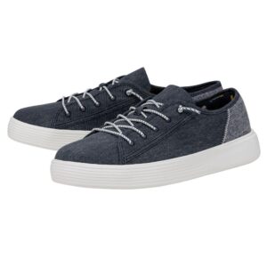 Hey Dude Cody Craft Linen Navy Men's 9 & Women's 11 | Unisex Sneakers | Unisex Slip On Shoes | Comfortable & Light-Weight