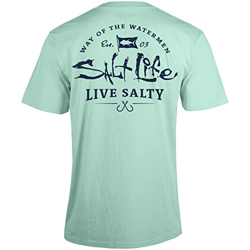 Salt Life Mens Ocean Kin Short Sleeve Tee, Sea Glass, X-Large