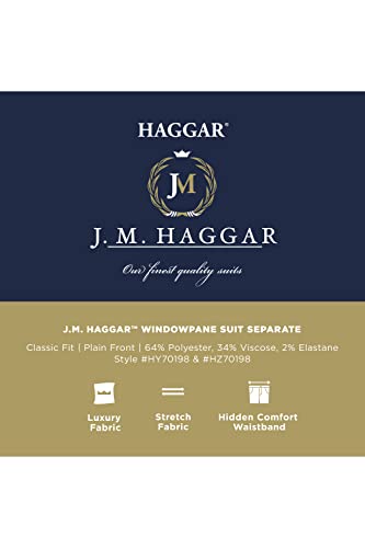 J.M. Haggar Men's Premium Stretch Tailored Fit Subtle Pattern Suit Separates Jackets, Blue Heather-Pant, 40W x 30L