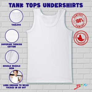 Brix Boys Undershirt Tank Top - White Tagless 100% Cotton Super Soft 4 Pack Novelty.