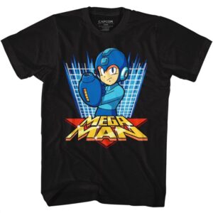 mega man capcom video game megagrid black adult t-shirt tee