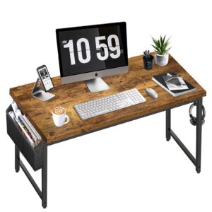 lufeiya home office desks 47 inch desk for bedroom modern simple student study table 48 vintage writing computer desk, rustic brown