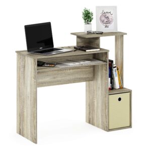 Furinno Econ Multipurpose Home Office Computer Writing Desk, Sonoma Oak/Ivory