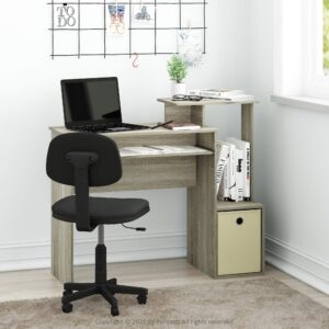 Furinno Econ Multipurpose Home Office Computer Writing Desk, Sonoma Oak/Ivory