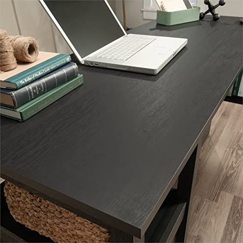 Pemberly Row L-shaped Traditional Engineered Wood Computer Desk in Raven Oak