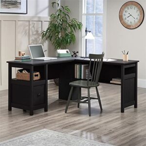 Pemberly Row L-shaped Traditional Engineered Wood Computer Desk in Raven Oak