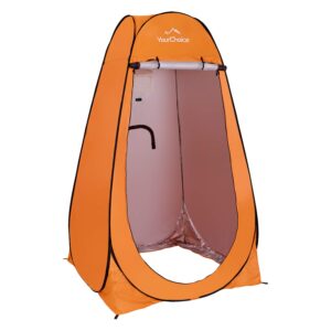 your choice pop up camping shower tent, portable changing room camp shower toilet privacy shelter tents for outdoor and indoor, 6.2ft tall - color orange