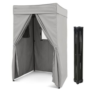 eagle peak flex compact 4x4 pop-up canopy changing room, portable privacy dressing room for indoor fashion photoshoots, camping, or pool, gray