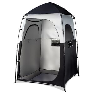 vingli 6.8ft shower tent, large instant pop up shelter with mesh floor & carrying bag, privacy changing room tent for toilet, camping, dressing, lightweight & sturdy, easy set up (black)