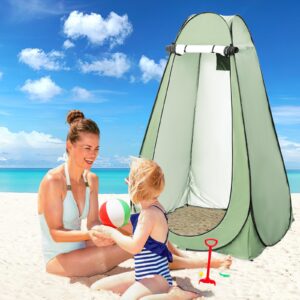 Portable Pop up Privacy Tent, Outdoor Camping Shower Tent with Carry Bag, Camp Toilet Changing Room for Hiking Picnic Fishing Beach, Lightweight, Easy Set up and Sturdy