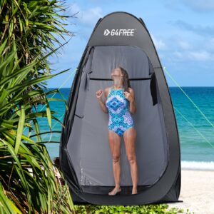 G4Free Pop Up Privacy Shower Tent Portable Outdoor Changing Room Camping Toilet Sun Shelter with Carry Bag(Black)