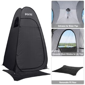 G4Free Pop Up Privacy Shower Tent Portable Outdoor Changing Room Camping Toilet Sun Shelter with Carry Bag(Black)