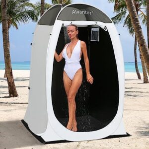 alvantor shower tent portable changing room, outdoor toilet, pop up shelter for privacy, dressing room, and shelter - teflon-coated fabric, patent 4'x 4'x 7'