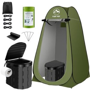 portable toilet kit for adults,pop up privacy tent,large portable toilet potty for adults,12 toilet bags,12 pack liquid waste gel,washable,portable outdoor showers, tents,camp toilets,changing rooms