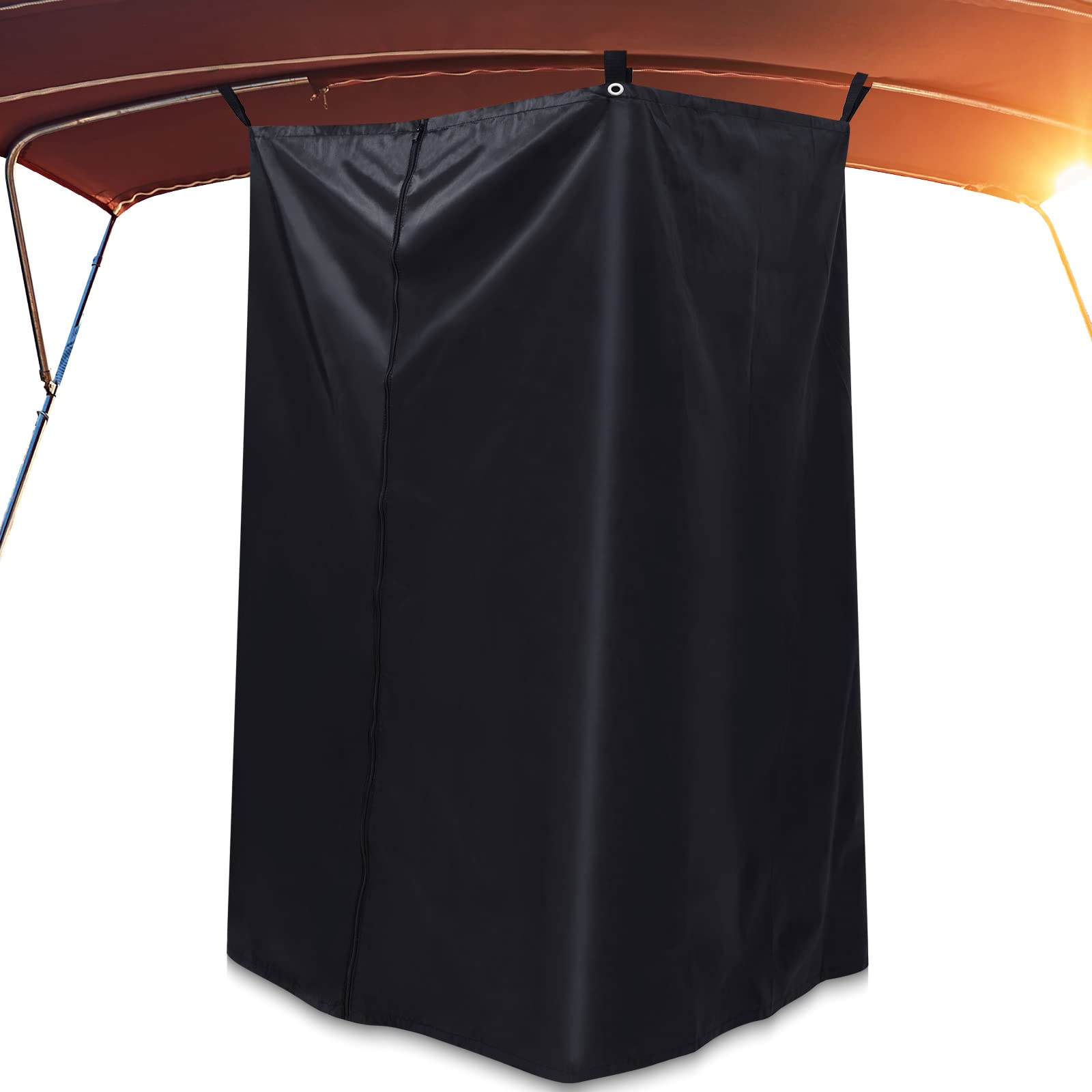 Boats Privacy Curtain Boat Changing Room with Bag Portable Privacy Tent Easy Up Pontoon Boat Enclosure Privacy Partition for Pontoons Boat Hanging Tent 27" W x 30" D x 72" H (Black)