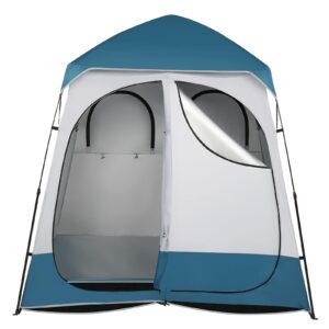 kcelarec 2 room shower tent, 7.5 ft instant pop up shelter with carrying bag, privacy changing room tent for portable toilet, easy setup, perfecr for camping, dressing outdoor or indoor