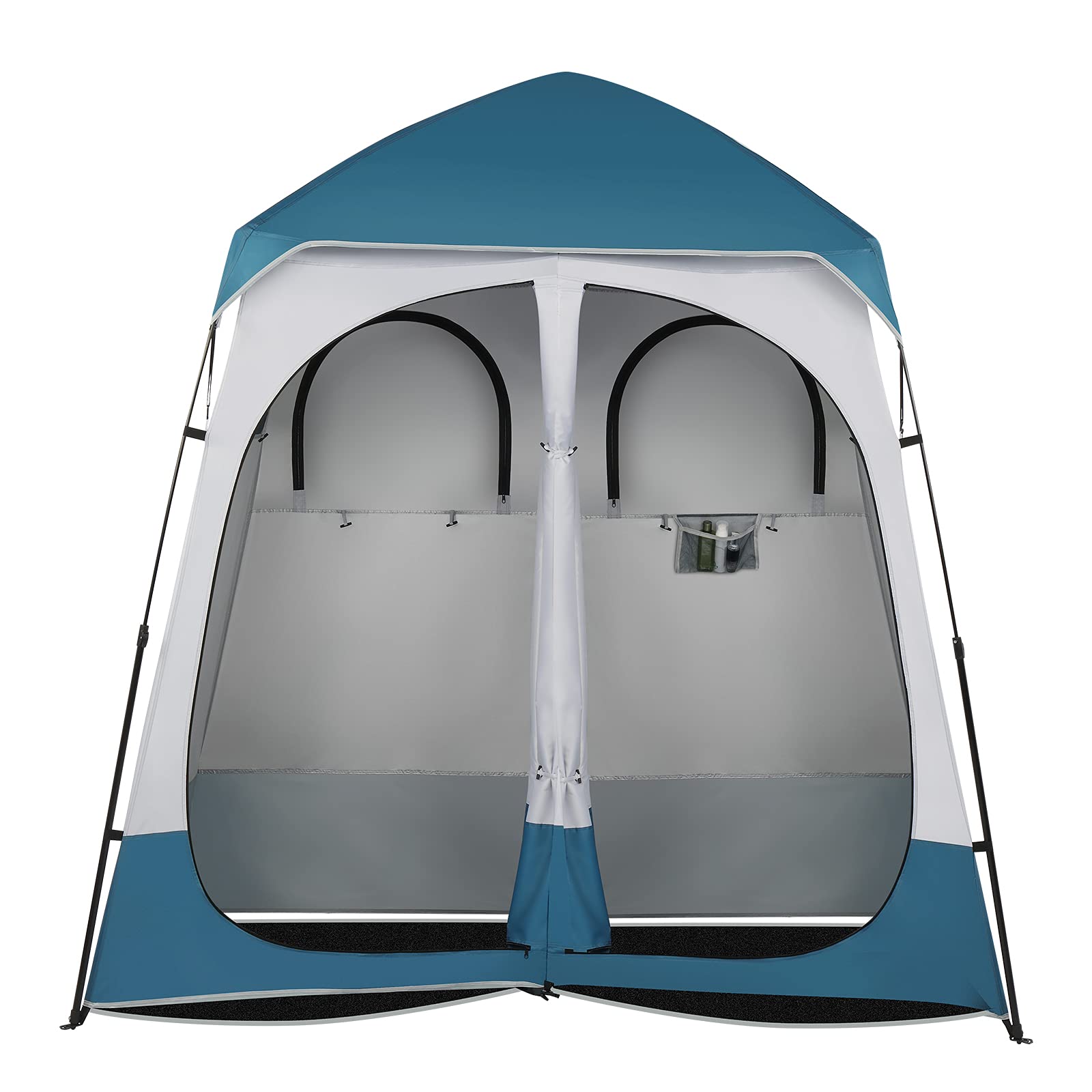 Kcelarec 2 Room Shower Tent, 7.5 FT Instant Pop Up Shelter with Carrying Bag, Privacy Changing Room Tent for Portable Toilet, Easy Setup, Perfecr for Camping, Dressing Outdoor or Indoor