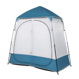 Kcelarec 2 Room Shower Tent, 7.5 FT Instant Pop Up Shelter with Carrying Bag, Privacy Changing Room Tent for Portable Toilet, Easy Setup, Perfecr for Camping, Dressing Outdoor or Indoor