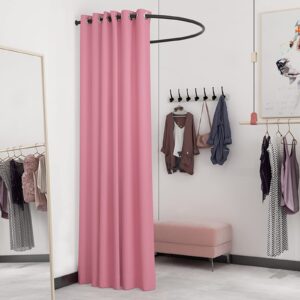 hiyougo fitting room clothing store, simple portable dressing room wall-mounted changing room with u shaped rod privacy screen for forboutique retail store kiosk shop (size:80x85x200cm,color:pink)