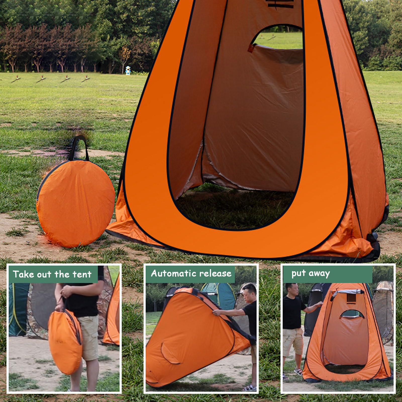 Portable Pop-up Shower Private Tent Bathroom Spacious Changing Room Camping Bike Beach Pontoon Boat Changing Room Privacy Tent Pop Up Shower Tent Portable Dressing Room (Green)