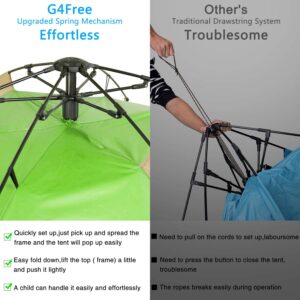 G4Free Deluxe XL Pop Up Beach Tent, 3-4 Persons Easy Setup Sun Shelter Canopy with UPF 50+ UV Protection Extral Wide 70.9 in