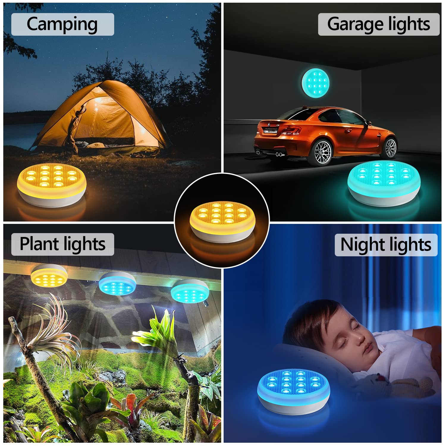 QOLNBY Pool Lights, Rechargeable Submersible LED Lights, IP68 Waterproof Underwater Lights,Type-C Floating Lights with RF Remote Control 200 ft, Magnets, Suction Cups for Bathtub,Pond,Party-1 Pack