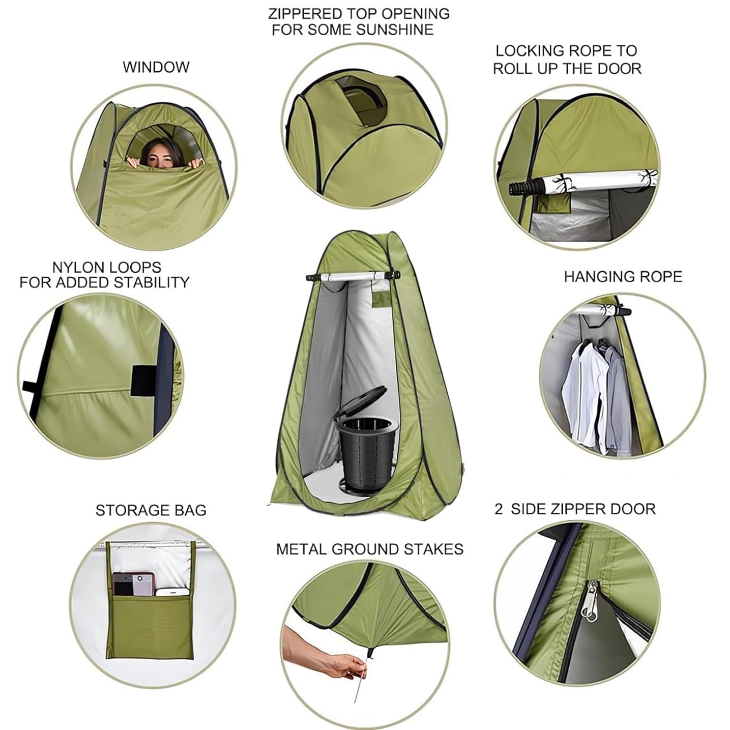 B BIBYKIVN Changing Tent, Shower Tents for Camping, Pop up Privacy Tent for Portable Toilet, Portable Dressing Room for Outdoor Indoor Camping, Hiking