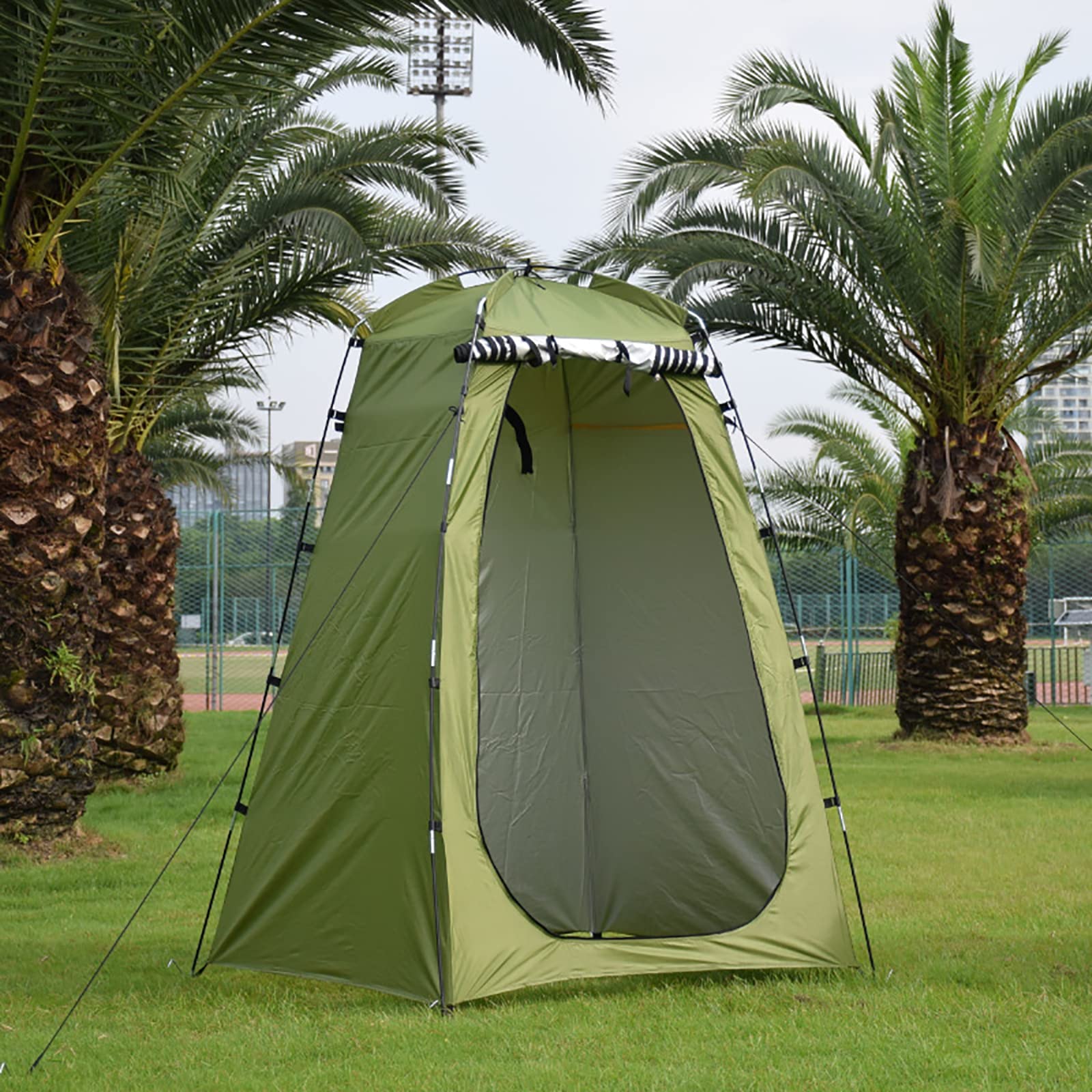 Changing Room Privacy Tent, Portable Pop Up Pod, Outdoor 180cm Changing Tent, with Clothesline and Storage Bag, Rear Side with A Window, Collapsible Outdoor Shelter for Camping, Beach & Rain