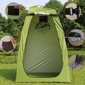 Changing Room Privacy Tent, Portable Pop Up Pod, Outdoor 180cm Changing Tent, with Clothesline and Storage Bag, Rear Side with A Window, Collapsible Outdoor Shelter for Camping, Beach & Rain