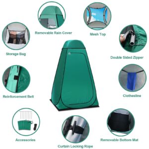 anngrowy Shower Tent Pop-Up Privacy Tent Camping Portable Toilet Tent Outdoor Camp Bathroom Changing Dressing Room Instant Privacy Shelters for Hiking Beach Picnic Fishing Potty, Extra-Tall 2 Colors