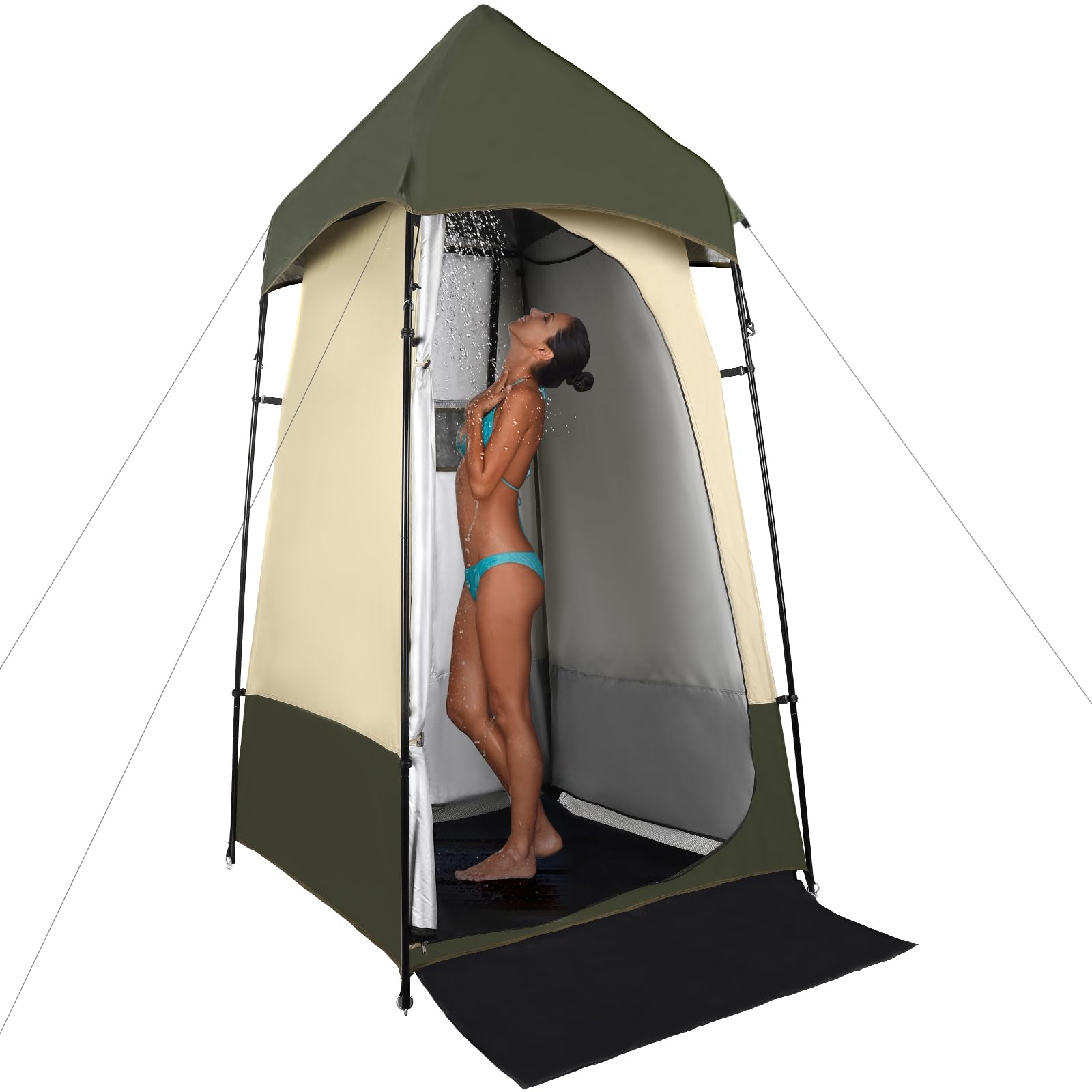 Leader Accessories 6.9 FT Portable Camping Shower Tent Outdoor Changing Room Privacy Tent for Camping, Toilet, Shower(Green)