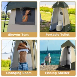 Leader Accessories 6.9 FT Portable Camping Shower Tent Outdoor Changing Room Privacy Tent for Camping, Toilet, Shower(Green)