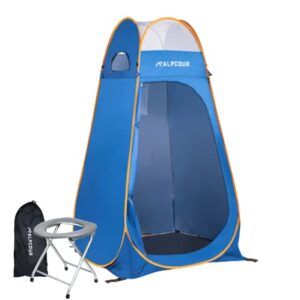 alpcour foldable waterproof pop up portable toilet seat for camping, hiking, beach, and traveling