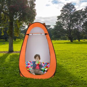 Portable Pop Up Shower Privacy Tent Outdoor Privacy Toilet & Spacious Dressing Changing Room for Camping Biking Beach (Orange)