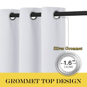 NICETOWN Vertical Blinds for Sling Door - Silver Grommet Top Blackout Window Curtains, Privacy Blinds for Patio, Extra Wide Drapes (Greyish White, W100 x L84)