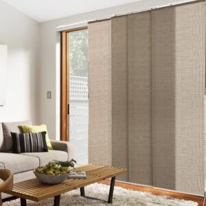 CHICOLOGY Vertical Blinds , Room Divider for Sliding Glass Doors , Temporary Wall , Closet Curtain, Woven Truffle (Natural Woven) W:46-86 x H:Up-to 96 inches